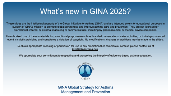 What's New in 2025 GINA Slide Set – Global Initiative for Asthma